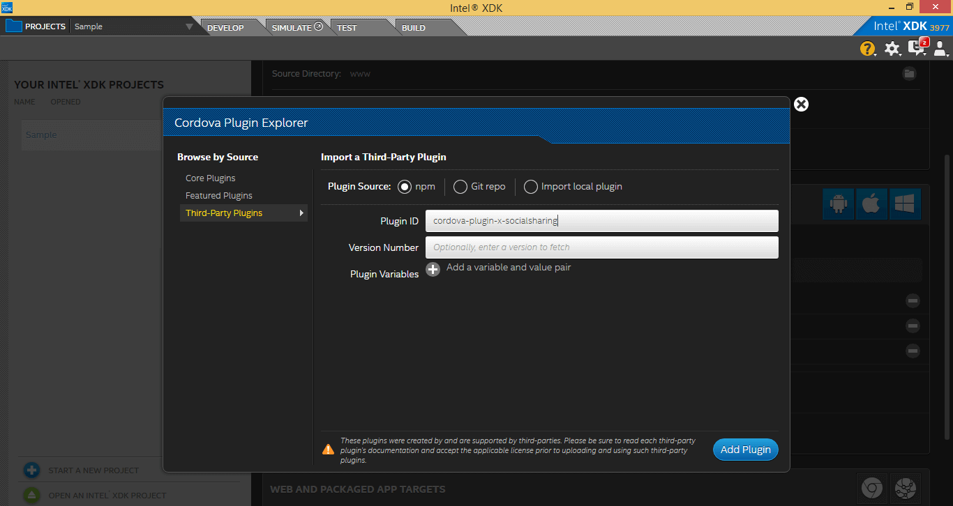 Add Social Sharing Feature to HTML5 Game using Intel XDK | Tech Diary